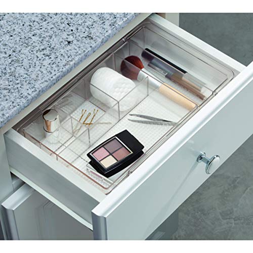 iDesign Expandable Vanity Drawer Organizer, The Clarity Collection – 11.25” to 18.5”, Clear