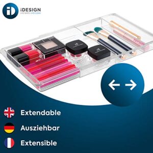 iDesign Expandable Vanity Drawer Organizer, The Clarity Collection – 11.25” to 18.5”, Clear