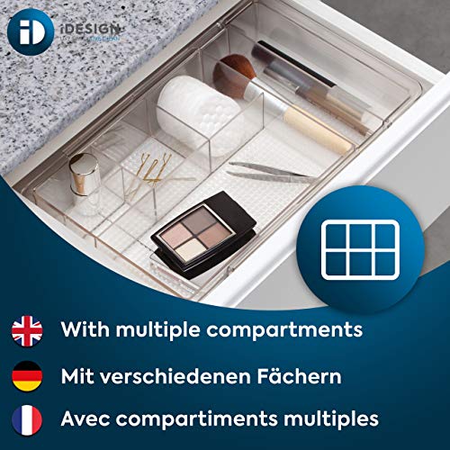 iDesign Expandable Vanity Drawer Organizer, The Clarity Collection – 11.25” to 18.5”, Clear