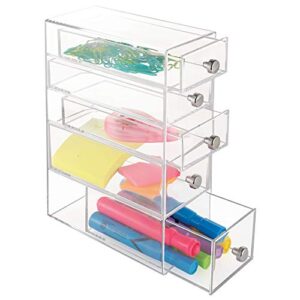 iDesign Clarity Plastic Cosmetic 5-Drawer Organizer, Jewelry Countertop Organization for Vanity, Bathroom, Bedroom, Desk, Office, 3.25" x 7" x 9.75", Clear