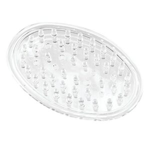 iDesign Plastic Soap Dish, Soap Saver, and Kitchen Sponge Holder - Set of 3, 0.75” x 3.25” x 4.75”, Clear