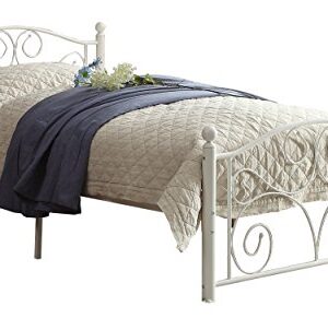 Homelegance Pallina Metal Platform Bed, Twin, White