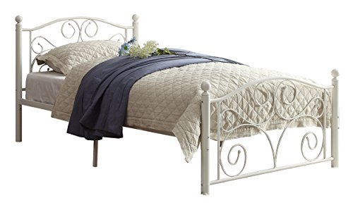 Homelegance Pallina Metal Platform Bed, Twin, White