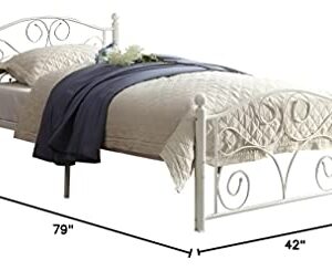 Homelegance Pallina Metal Platform Bed, Twin, White