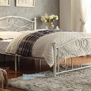 Homelegance Pallina Metal Platform Bed, Twin, White