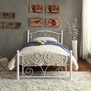 Homelegance Pallina Metal Platform Bed, Twin, White