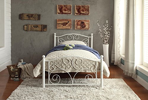 Homelegance Pallina Metal Platform Bed, Twin, White