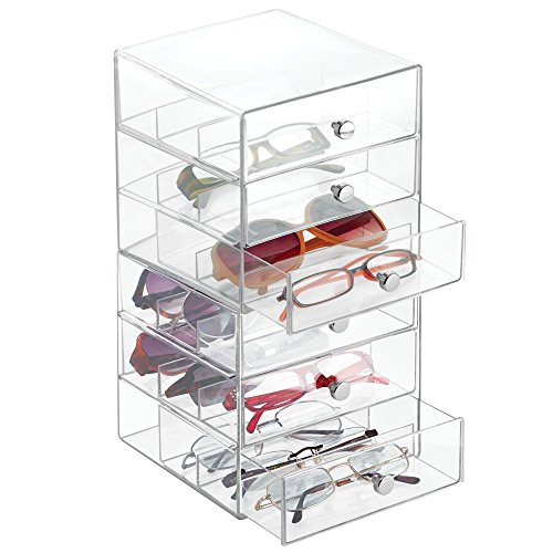 iDesign Plastic Divided 3-Drawer Vanity & Countertop Organizer – 7" x 6.5" x 6.5”, Clear