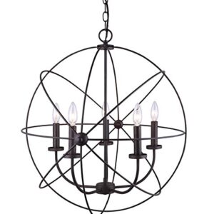 Canarm ICH282B05ORB25 Sumerside 5 Light Chandelier, Oil Rubbed Bronze