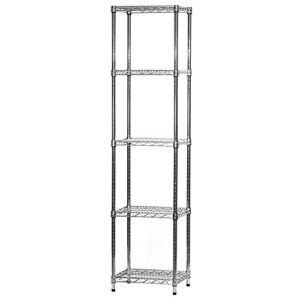 shelving inc. 14" d x 18" w x 54" h chrome wire shelving with 5 tier shelves, weight capacity 800lbs per shelf