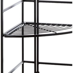 Convenience Concepts Xtra Storage 5 Tier Folding Metal Corner Shelf, Black