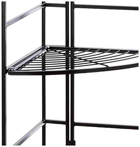 Convenience Concepts Xtra Storage 5 Tier Folding Metal Corner Shelf, Black