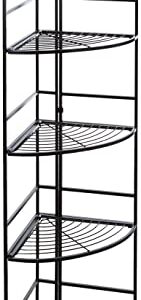 Convenience Concepts Xtra Storage 5 Tier Folding Metal Corner Shelf, Black