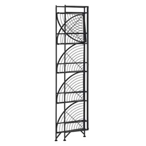 Convenience Concepts Xtra Storage 5 Tier Folding Metal Corner Shelf, Black