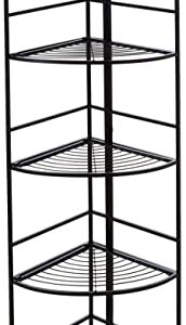 Convenience Concepts Xtra Storage 5 Tier Folding Metal Corner Shelf, Black