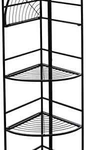 Convenience Concepts Xtra Storage 5 Tier Folding Metal Corner Shelf, Black