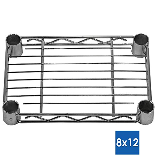 Shelving Inc. 8" d x 12" w x 54" h Chrome Wire Shelving with 4 Tier Shelves, Weight Capacity 800lbs Per Shelf