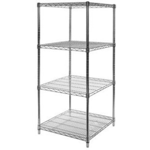 shelving inc. 24" d x 24" w x 64" h chrome wire shelving with 4 shelves