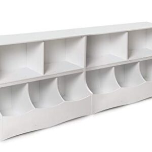 Multi-Bin Storage Organization 2 Shelf and 3 Bin Cubby Unit