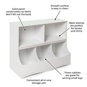 Multi-Bin Storage Organization 2 Shelf and 3 Bin Cubby Unit