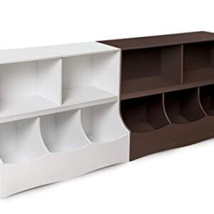 Multi-Bin Storage Organization 2 Shelf and 3 Bin Cubby Unit