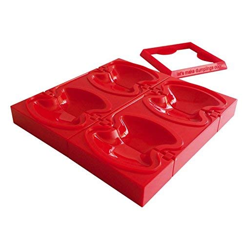 Dumpling Cube - Makes 4 Traditional Gyoza Style Dumplings at a time. Shape, Fold and Trim, with a Pastry Cutter included