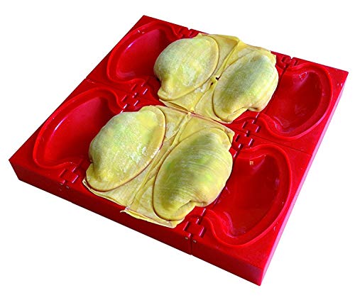 Dumpling Cube - Makes 4 Traditional Gyoza Style Dumplings at a time. Shape, Fold and Trim, with a Pastry Cutter included