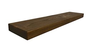 joel's antiques floating wall shelf - wood decor & long shelf for fireplace mantel, bookshelf, & farmhouse - wall-mounted rustic stand, wooden hanging display - medium brown, 72" x 8" x 2"