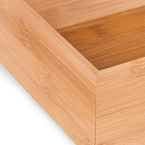 Compactor Osaka Bamboo Storage Box, Extra Small Stackable Wood Storage Box, 15 x 7.5 x H. 6.5 cm, Natural Bamboo, Brown RAN6966