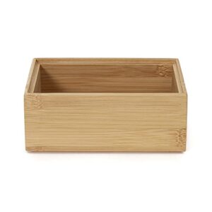 Compactor Osaka Bamboo Storage Box, Extra Small Stackable Wood Storage Box, 15 x 7.5 x H. 6.5 cm, Natural Bamboo, Brown RAN6966