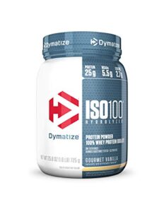 dymatize iso100 hydrolyzed protein powder, white, gourmet vanilla, 25.6 ounce