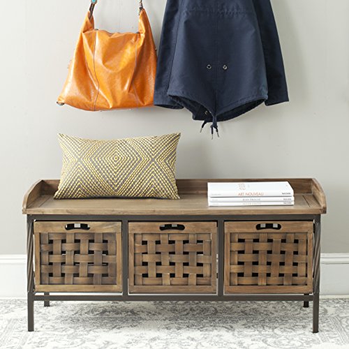 Safavieh American Homes Collection Isaac Filbert Brown Wooden Storage Bench