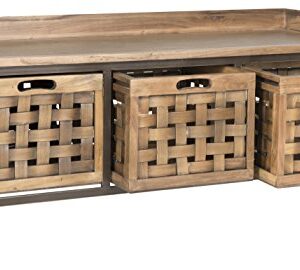 Safavieh American Homes Collection Isaac Filbert Brown Wooden Storage Bench