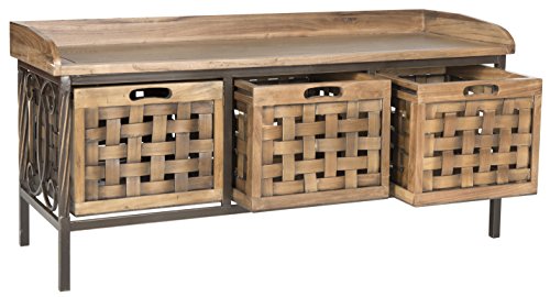 Safavieh American Homes Collection Isaac Filbert Brown Wooden Storage Bench