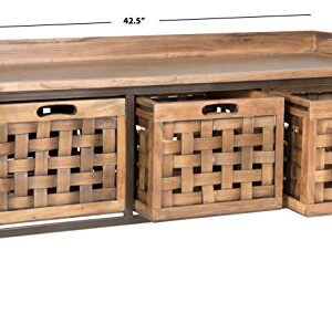 Safavieh American Homes Collection Isaac Filbert Brown Wooden Storage Bench