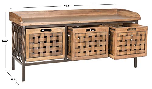 Safavieh American Homes Collection Isaac Filbert Brown Wooden Storage Bench