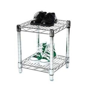 shelving inc. 12" d x 12" w chrome wire shelving with 2 tier shelves, weight capacity 800lbs per shelf