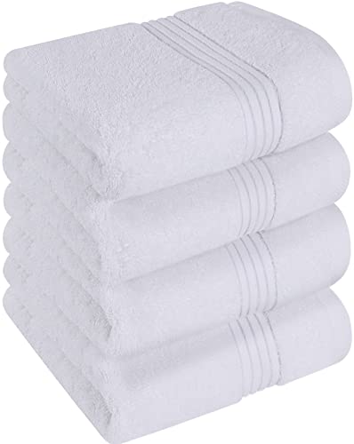 Utopia Towels - Hand Towel Set - Luxurious 600 GSM 100% Ring Spun Cotton - Quick Dry, Highly Absorbent, Soft Feel Towels, Perfect for Daily Use (Pack of 4) (16 x 28, White)