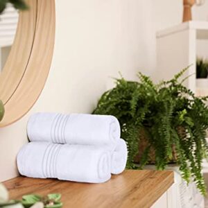 Utopia Towels - Hand Towel Set - Luxurious 600 GSM 100% Ring Spun Cotton - Quick Dry, Highly Absorbent, Soft Feel Towels, Perfect for Daily Use (Pack of 4) (16 x 28, White)