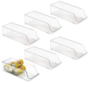 idesign refrigerator and freezer storage organizer bins for kitchen, soda can holder - set of 6, clear