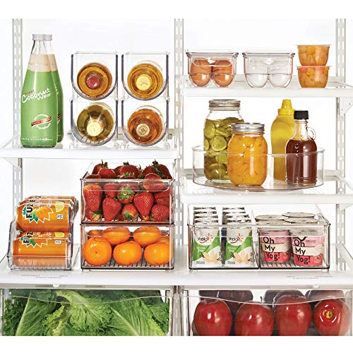 iDesign Refrigerator and Freezer Storage Organizer Bins for Kitchen, Soda Can Holder - Set of 6, Clear