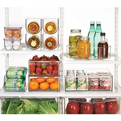 iDesign Refrigerator and Freezer Storage Organizer Bins for Kitchen, Soda Can Holder - Set of 6, Clear