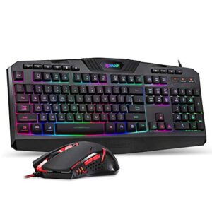 redragon s101 gaming keyboard, m601 mouse, rgb backlit gaming keyboard, programmable backlit gaming mouse, value combo set [new version]