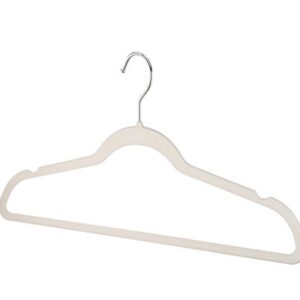 Home-it Premium Velvet Hangers 50 Pack - Ivory Suit Hangers Non-Slip - Heavy duty Clothes Hangers for Closet, Jacket, Shirt, Pants and Suit, Hook Swivel 360 - Ultra Thin