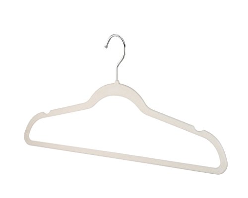 Home-it Premium Velvet Hangers 50 Pack - Ivory Suit Hangers Non-Slip - Heavy duty Clothes Hangers for Closet, Jacket, Shirt, Pants and Suit, Hook Swivel 360 - Ultra Thin