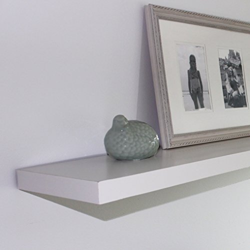 InPlace Shelving 9084672 60 in W x 7.75 in D x 1.25 in H Slimline Floating Wall Shelf with Invisible Brackets, White