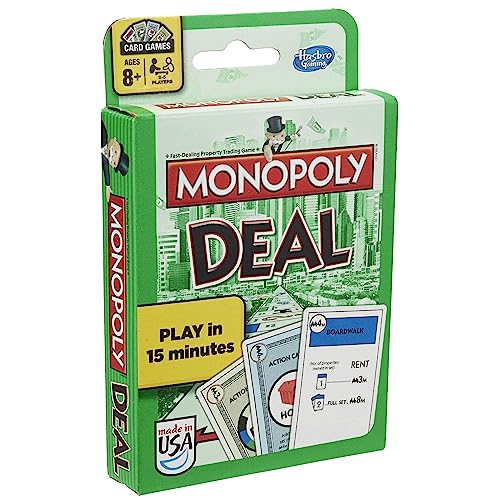 MONOPOLY Deal Card Game, Quick-Playing Card Game for 2-5 Players, Game for Families and Kids Ages 8 and Up (Amazon Exclusive)