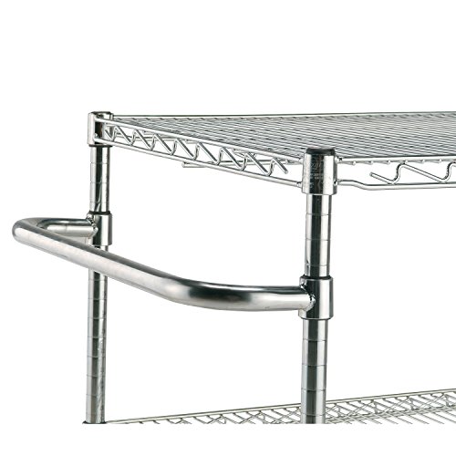 Nexel 3 Adjustable Wire Shelves Shelf Cart, Chrome Finish, 24"W x 36"L