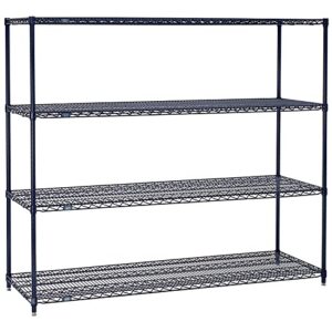 nexelon wire shelving, blue epoxy, 54" w x 24" d x 74" h