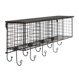 linon ahwe12381 lanette 4-cubby wall shelf, 13" x 30" x 6.5", black